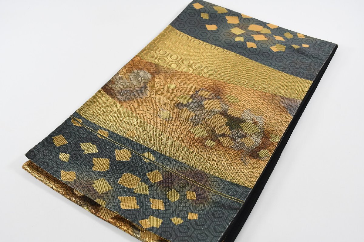 Yahoo!オークション - 袋名古屋帯 六通柄 縞模様 ふるさと 帯丈406cm ...