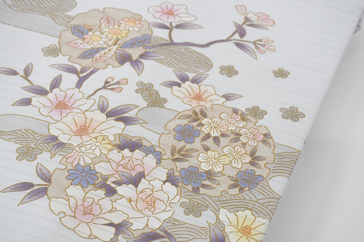 Yahoo!オークション - 名古屋帯 夏帯 絽 化繊 花 帯丈372cm 着物屋 ne-...