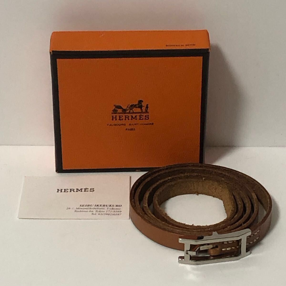 Yahoo!オークション - 86 HERMES エルメス レザー ブレスレット シルバ...