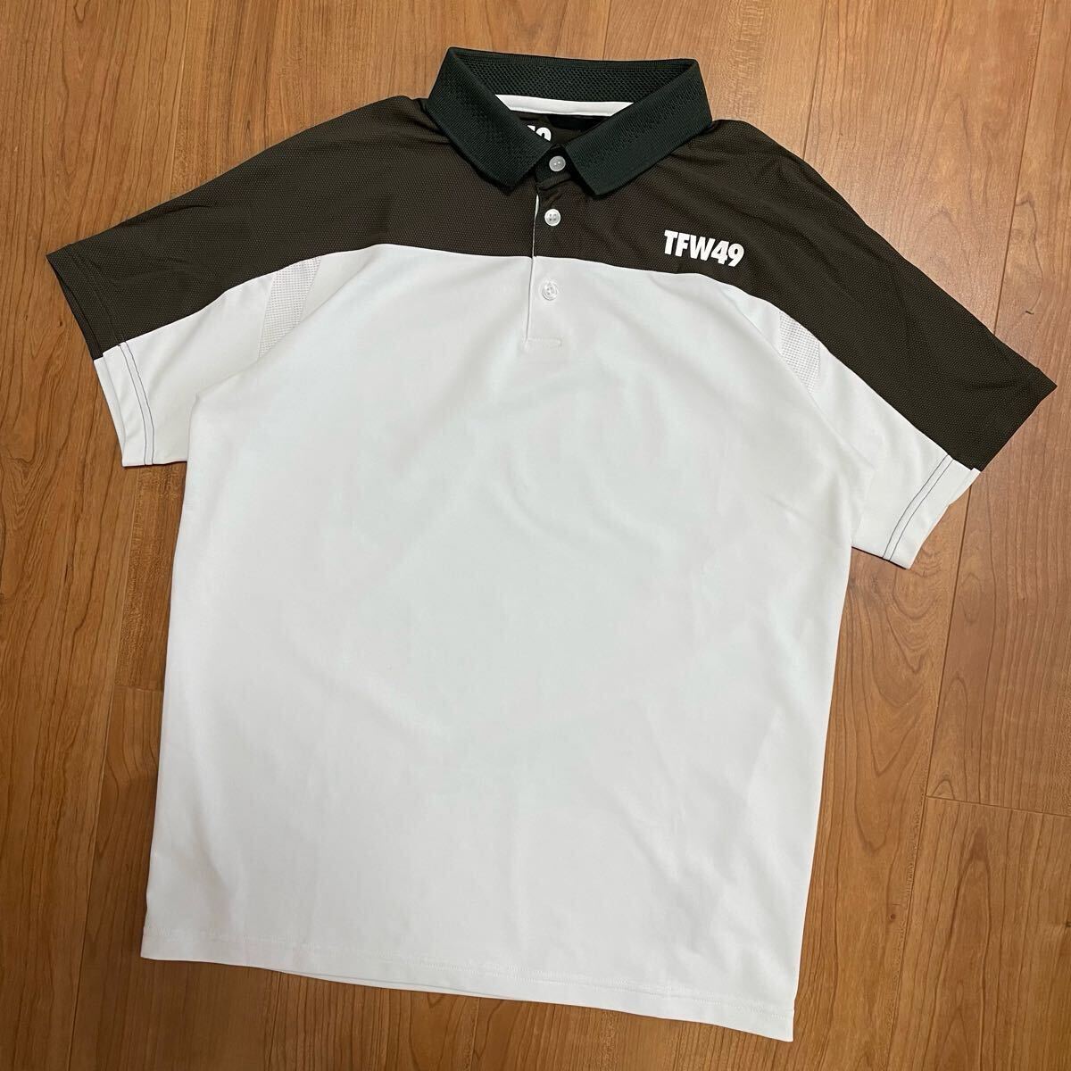 Yahoo!オークション - tfw49 ポロシャツ ホワイト ブラウン M junhashi...