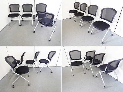 Yahoo!オークション - 会議テーブル+4脚セット 40-0858