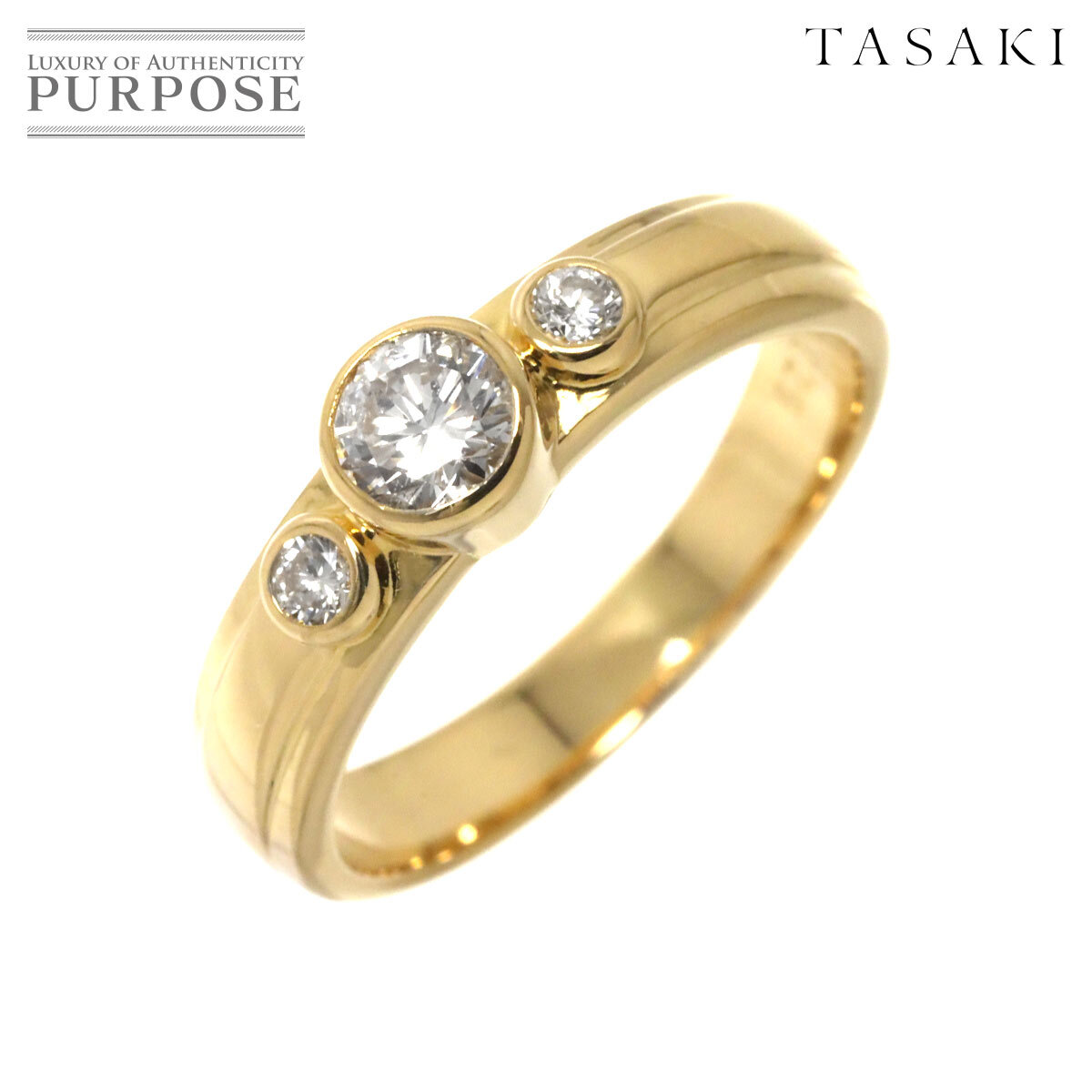 Yahoo!オークション - タサキ TASAKI 12号 リング ダイヤ 0.29/0.08ct ...