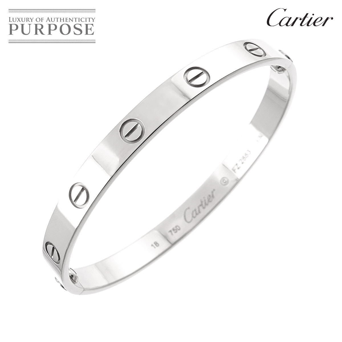 Yahoo!オークション - カルティエ Cartier ラブ ブレス #18 K18 WG ホ...