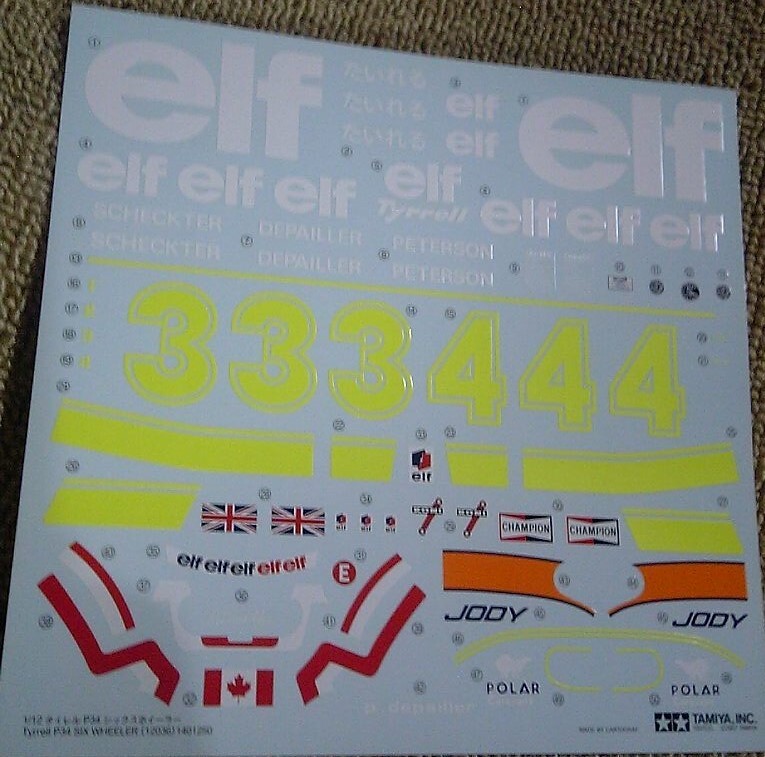 【樂淘letao】日本代購代標第一品牌－タミヤ 1/12 タイレルP34 シックスホイーラー 品番12036用・カルトグラフデカール レターパック発送