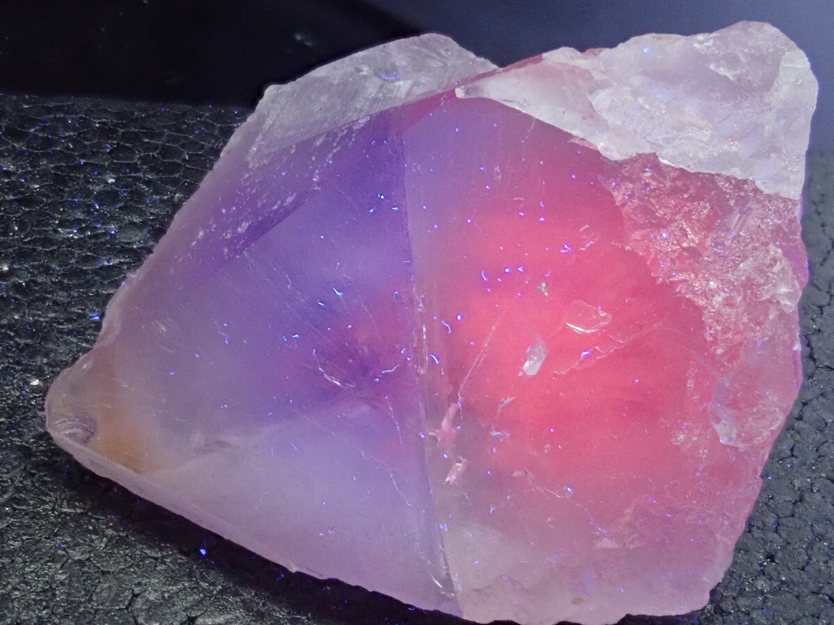 Yahoo!オークション - 【142g赤蛍光】バイカラーフローライト 蛍石 原...