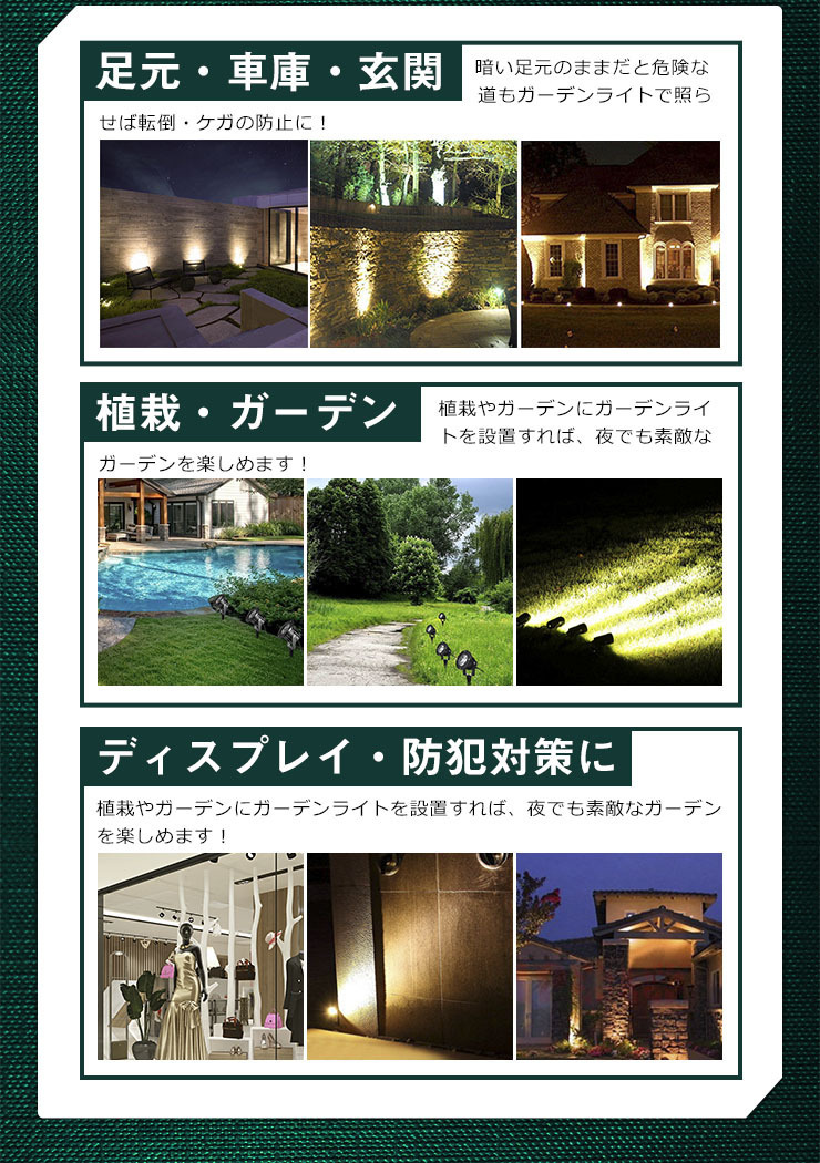 Yahoo!オークション - ガーデンライト 屋外 防水 IP65 3W LSG-3 ビーム...