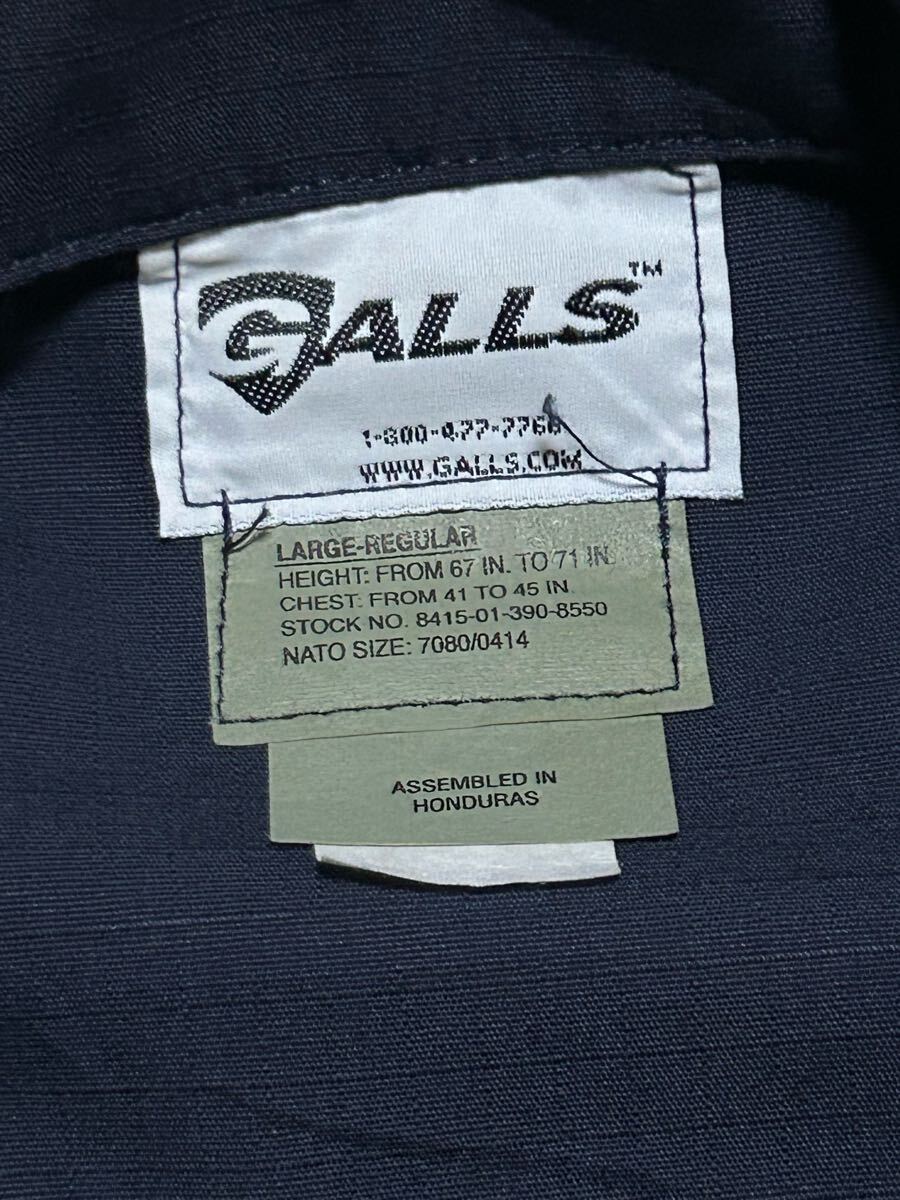 Yahoo!オークション - 即決 米軍 LE ネイビーカラー BDU 半袖 消防隊 L...