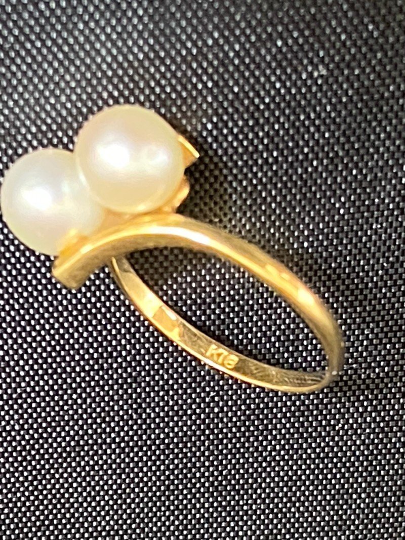 Yahoo!オークション - K18 パールリング 約2.96g金 指輪 リング K18 2...