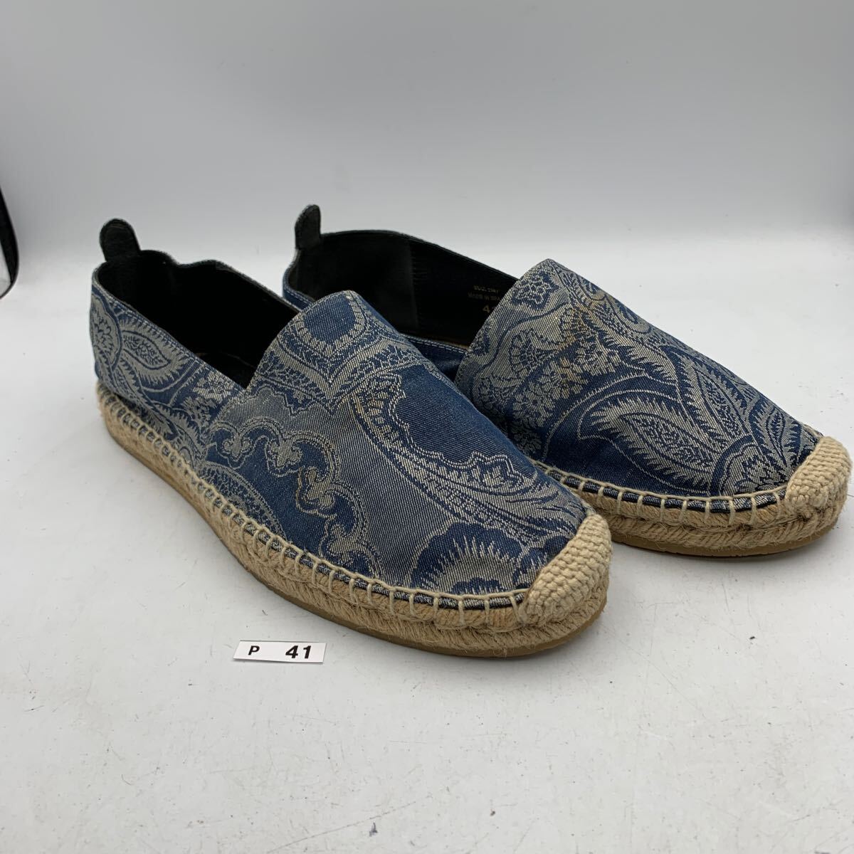 Yahoo!オークション - P041 ETRO エトロ メンズ エスパドリーユ スリッ...