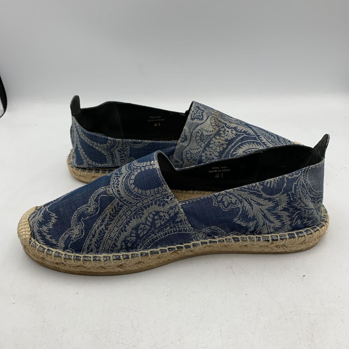 Yahoo!オークション - P041 ETRO エトロ メンズ エスパドリーユ スリッ...