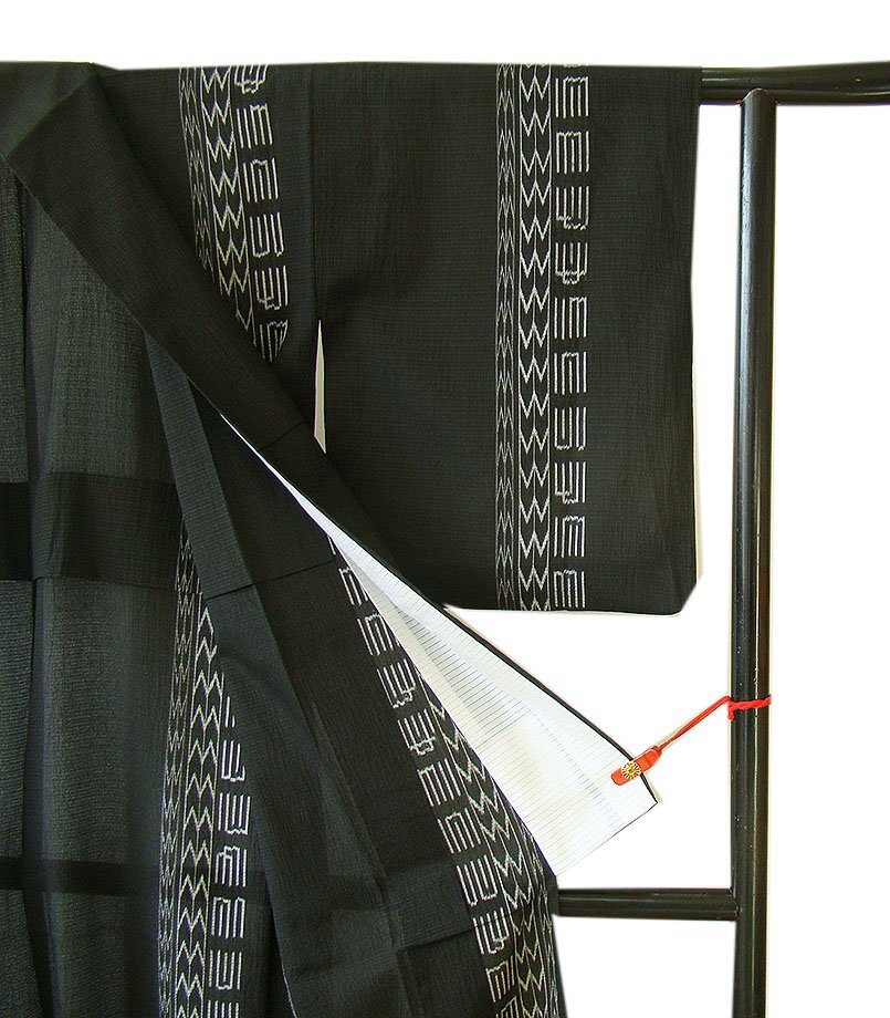 Yahoo!オークション - 夏物美品 裄64.4cm 夏物 駒絽 黒地 附下げ 訪...