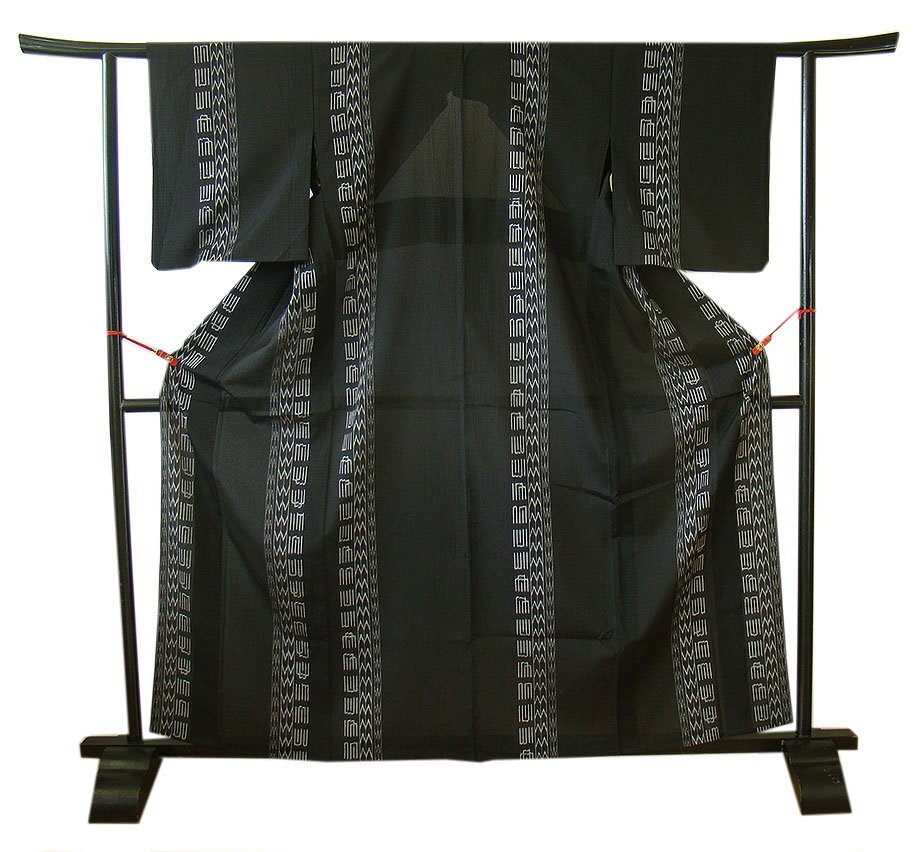 Yahoo!オークション - 夏物美品 裄64.4cm 夏物 駒絽 黒地 附下げ 訪...