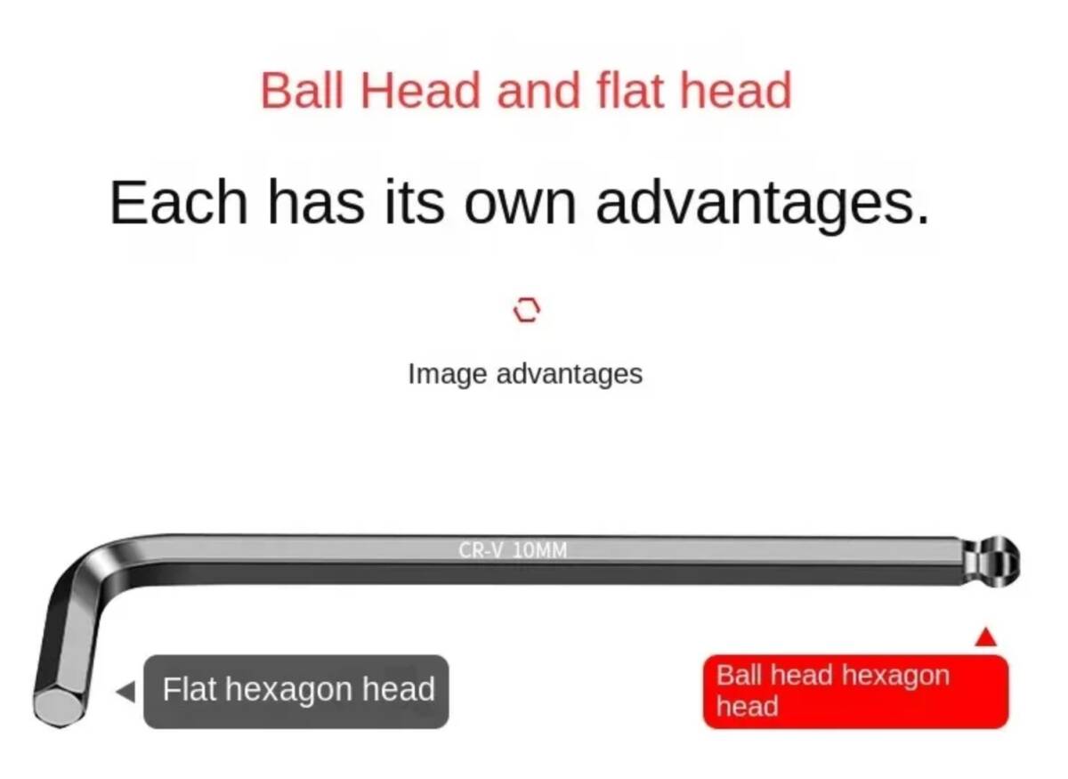 Yahoo!オークション - ボールヘッド六角レンチ CR-V鋼製 黒色 1.5mm 2m...