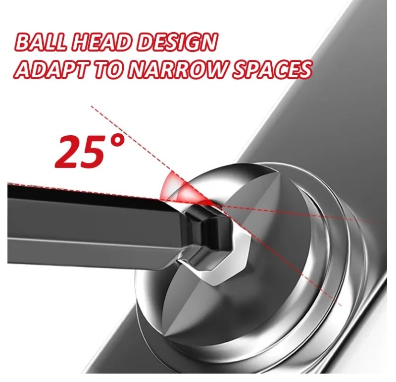 Yahoo!オークション - ボールヘッド六角レンチ CR-V鋼製 黒色 1.5mm 2m...