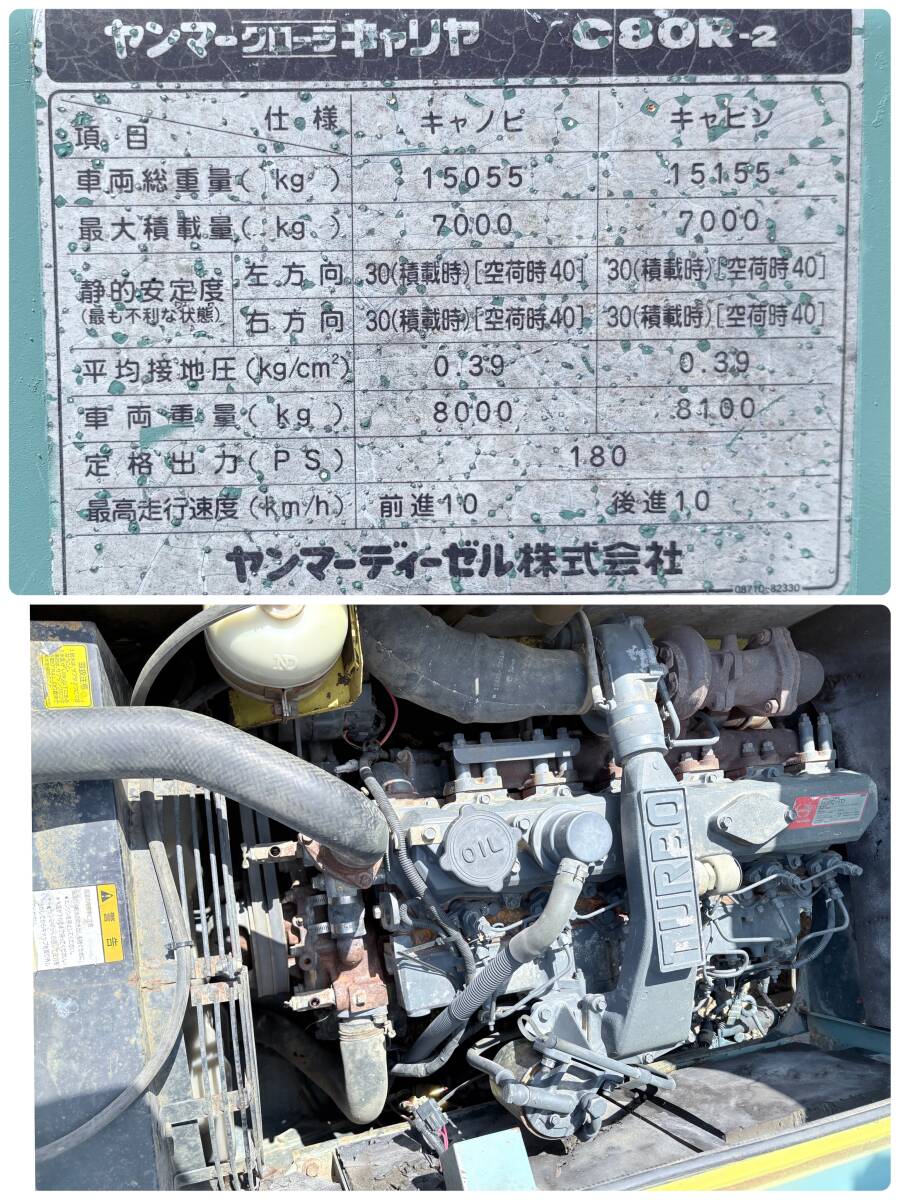 Yahoo!オークション - ヤンマー | C80R-2 クローラキャリヤ|7トン ダ...