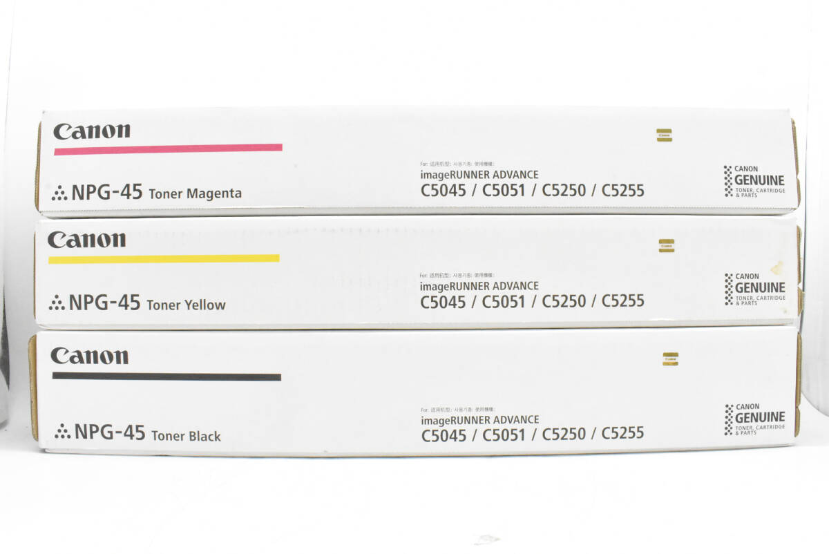 Yahoo!オークション - 未使用 CANON 純正 トナー NPG-45 3色3本（マゼ...