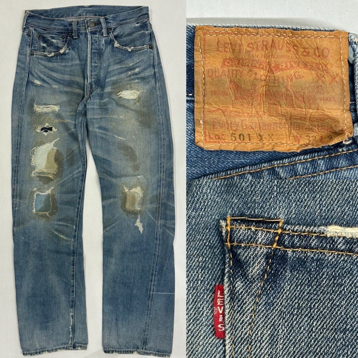 日本製 LVC リーバイス 50s復刻 ビンテージ ダメージ加工 55501-0045 501XX bigE ジーンズ W32L34アメカジ 廃盤品 levi's(W32)｜売買された ...