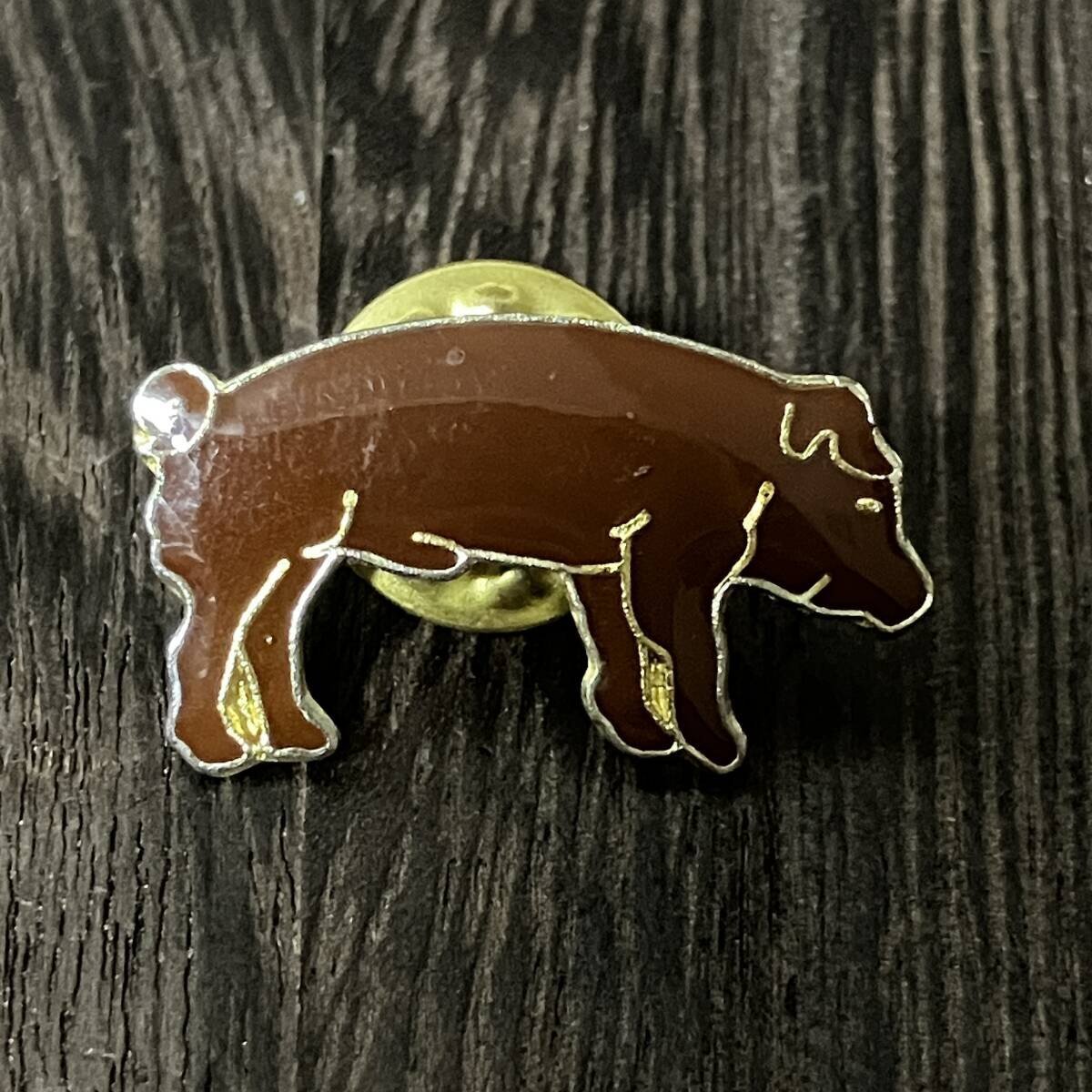 Yahoo!オークション - SK 茶色のブタ ピンバッジ 動物 ヴィンテージ ピ...
