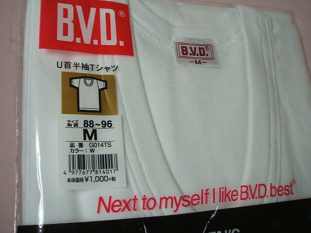 Yahoo!オークション - 送料無料 BVD[U首半袖TシャツM＆スリーブ...