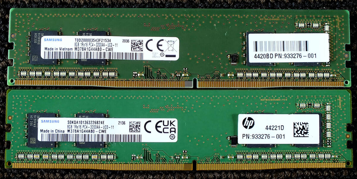 Yahoo!オークション - ┫16GB (8GBx2) DDR4 3200 片面実装・4チップ 1R...