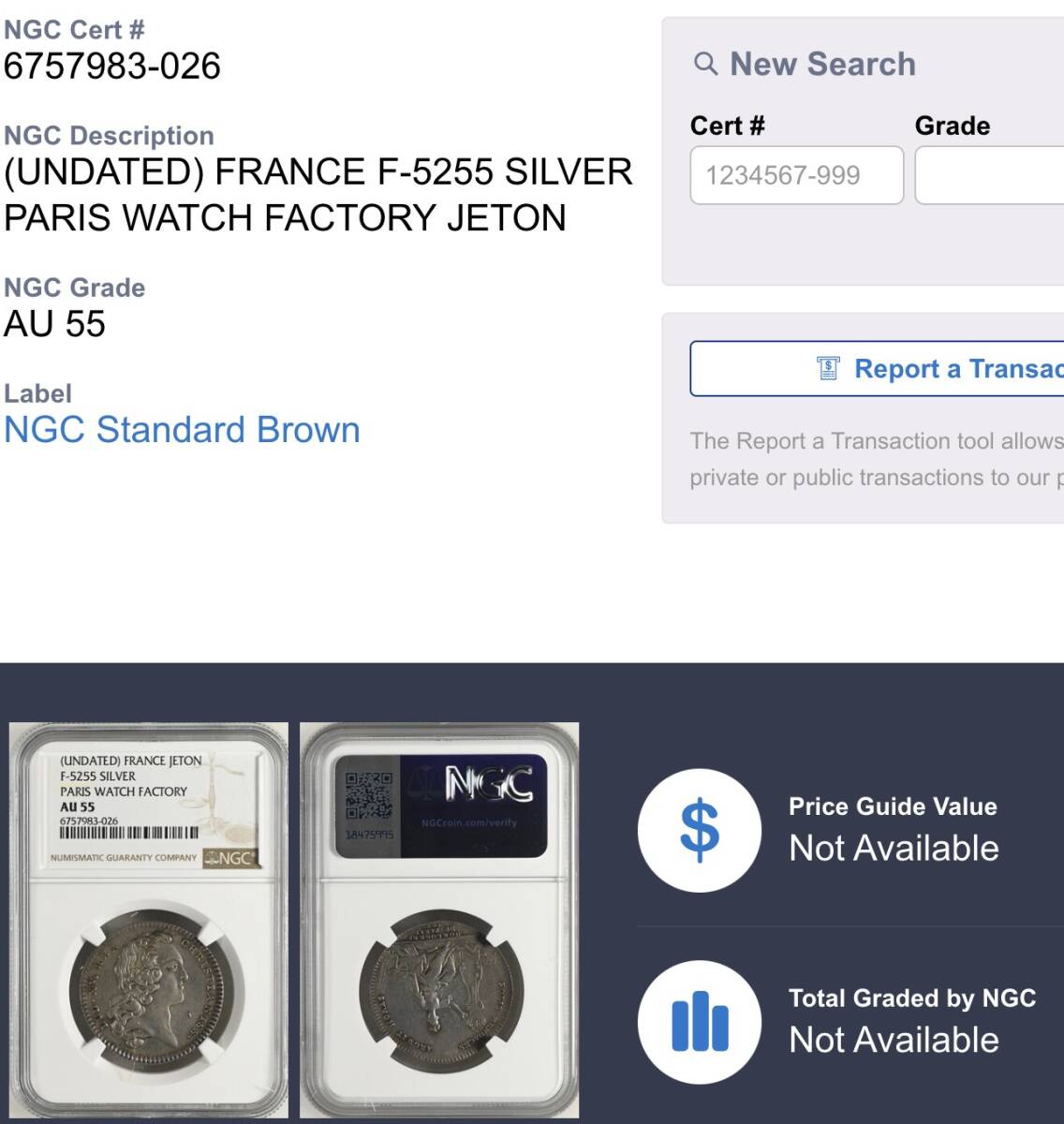 Yahoo!オークション - 日終 【NGC AU55】17XX年 フランス ジェトン銀...