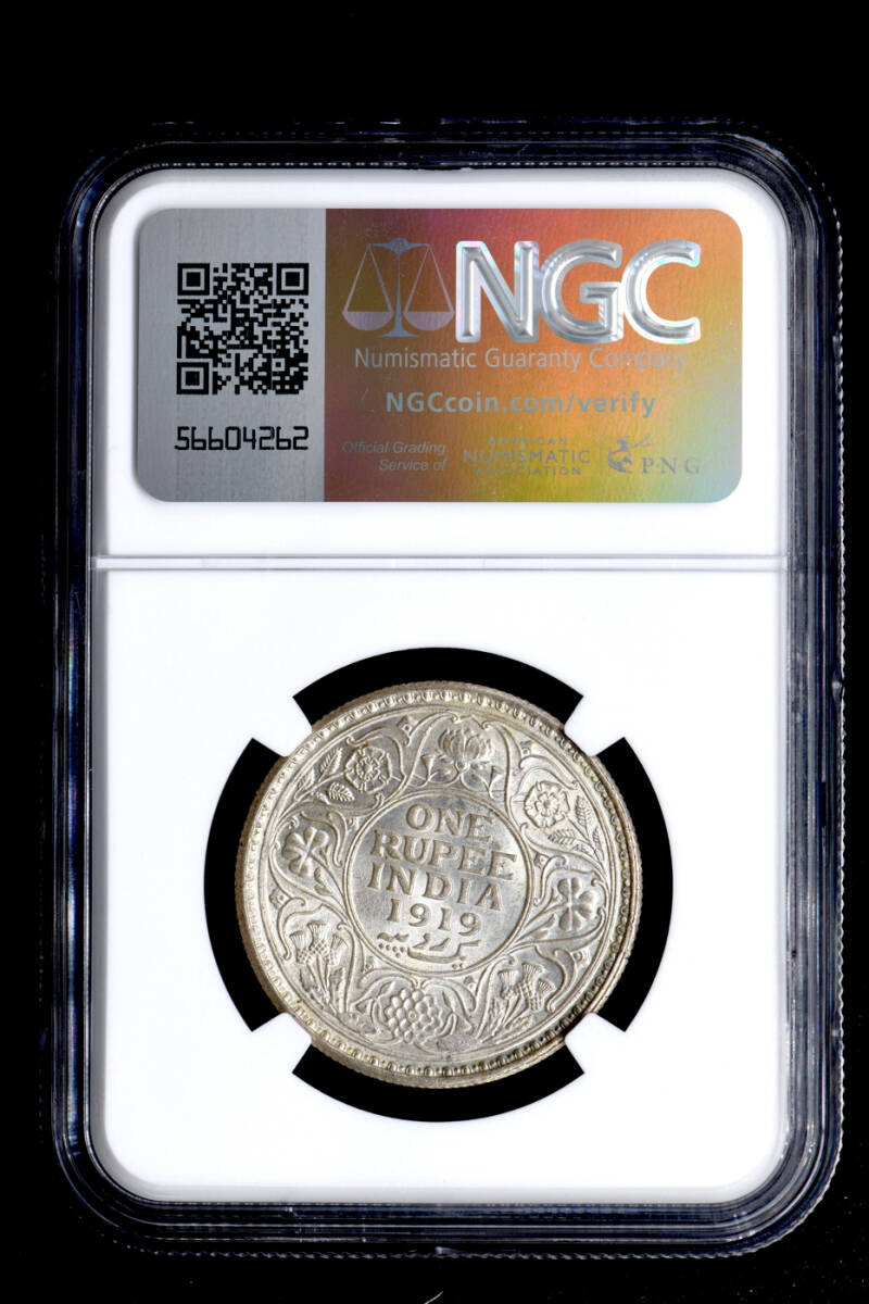 Yahoo!オークション - 土終 【NGC MS63】1919C インド Rupee銀貨 未使...