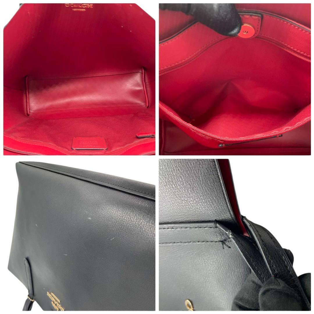 Yahoo!オークション - コーチ トートバッグ 黒 A4収納 ビジネストート ...