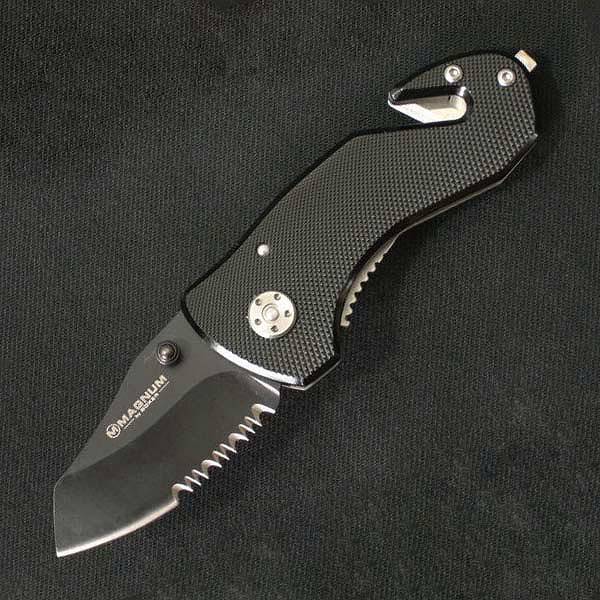 Yahoo!オークション - BOKER MAGNUM 折りたたみナイフ Black Rescue 半...