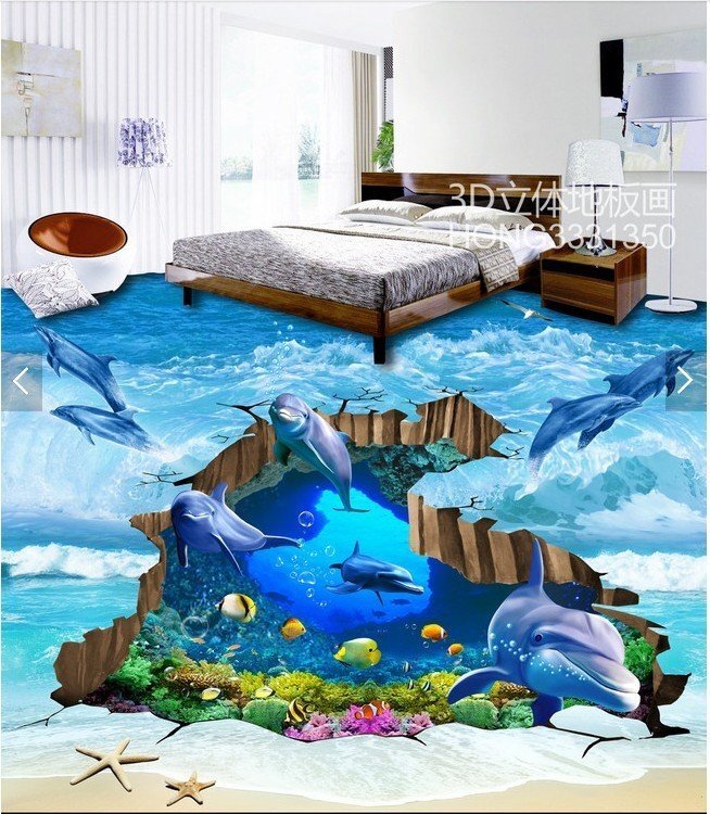 Yahoo!オークション - C623 巨大 3D フロアマット 1m 1m 海 水族館 風...