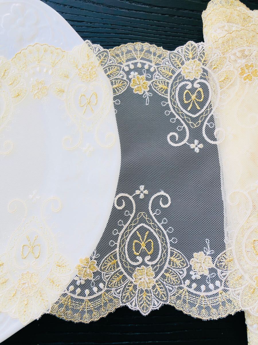 Yahoo!オークション - B539上品 幅広チュールレース幅約22cm 1m