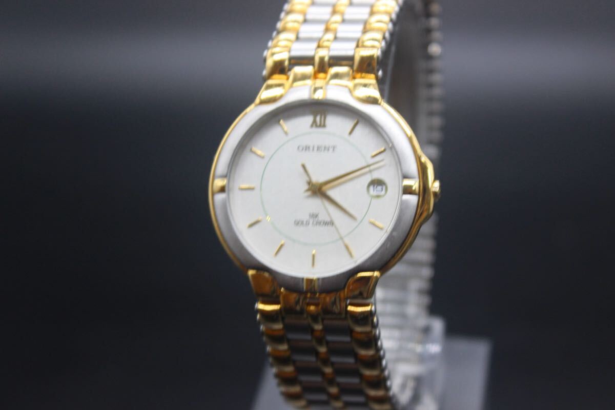Yahoo!オークション - オリエント ORIENT K18 CROWN メンズ 腕時計 ク...