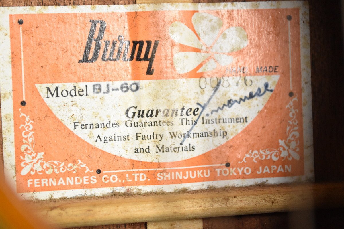 Yahoo!オークション - 【J】Bunny BJ-60 アコースティックギター バー...