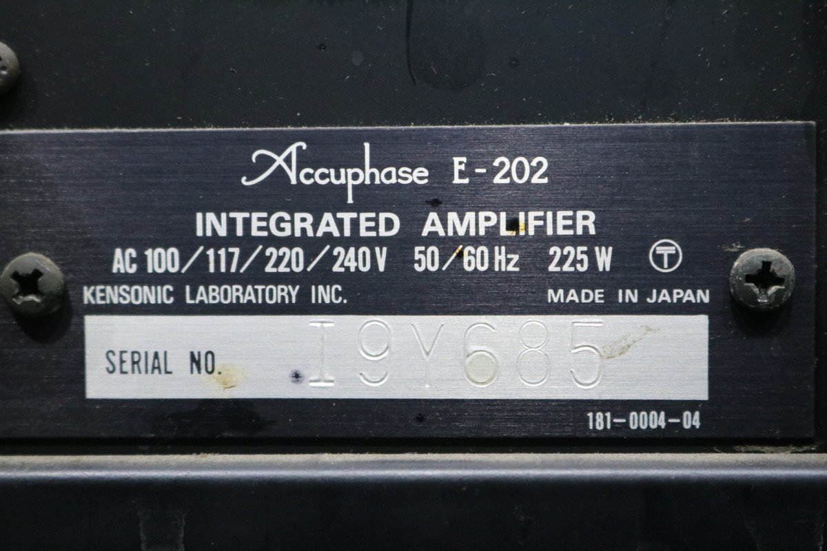 Yahoo!オークション - 【J】Accuphase E-202 プリメインアンプ アキュ...