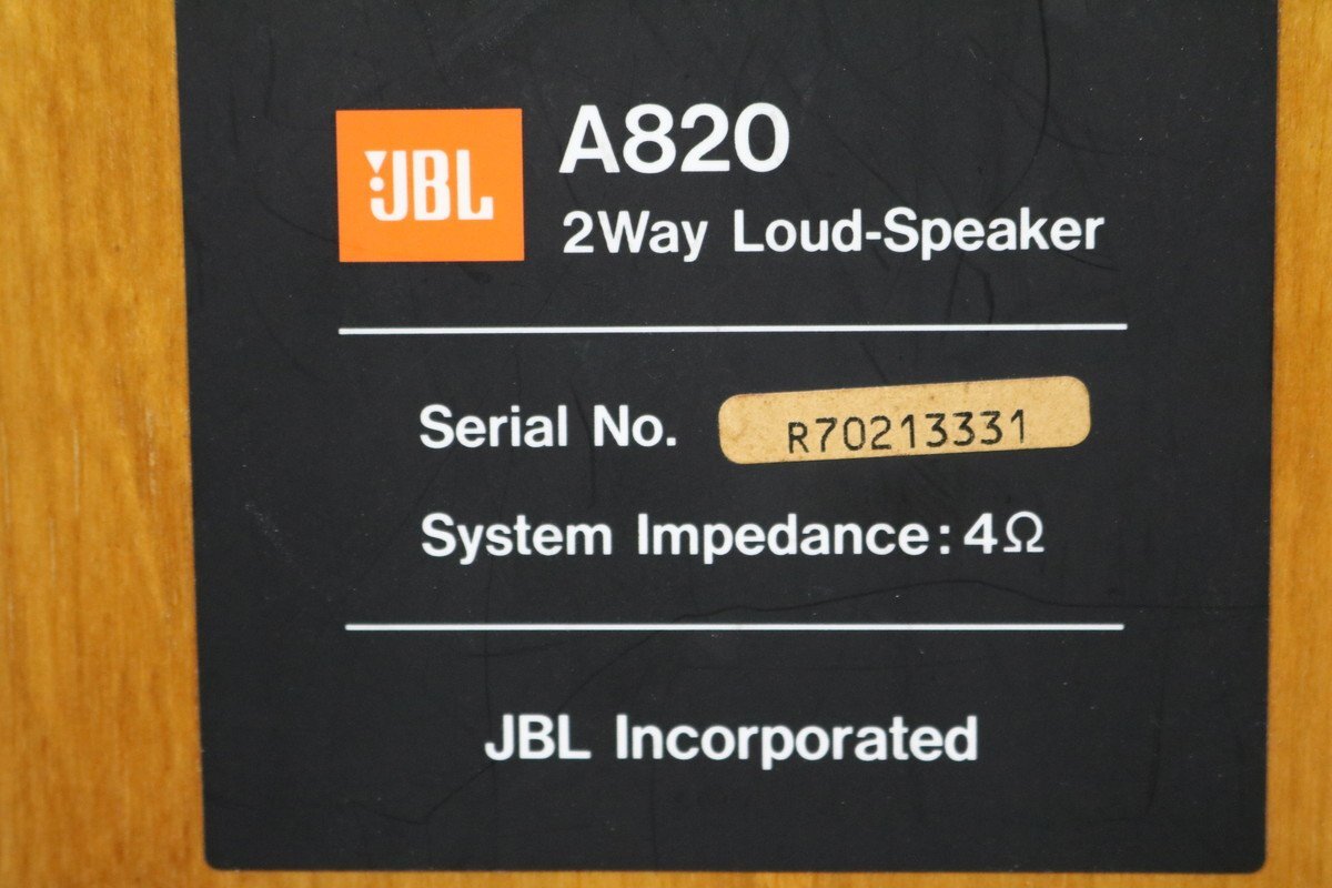 Yahoo!オークション - 【D】JBL A820 スピーカーペア 3065847