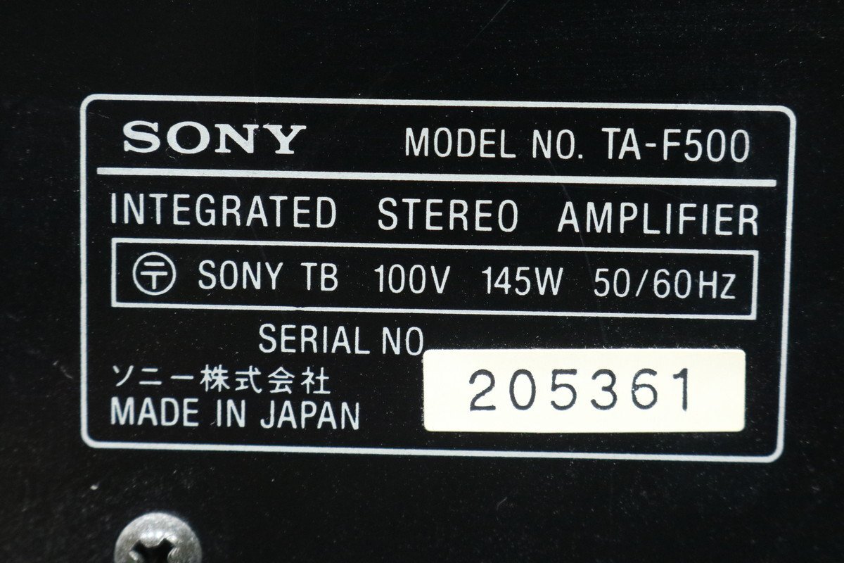 Yahoo!オークション - 【C】SONY TA-F500 プリメインアンプ ソニー 306...