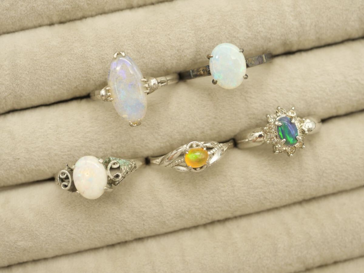 Yahoo!オークション - 【D63】オパール オパール系 指輪 リング 千本透...