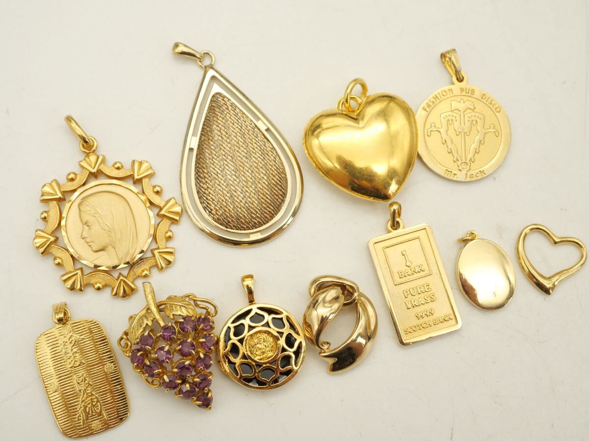 Yahoo!オークション - 【C49】ゴールドカラー ペンダントトップ ネック...