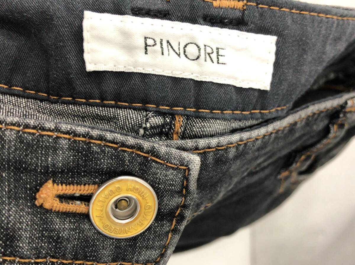 Yahoo!オークション - PINORE デニムパンツ レディース 38 グレー スト...