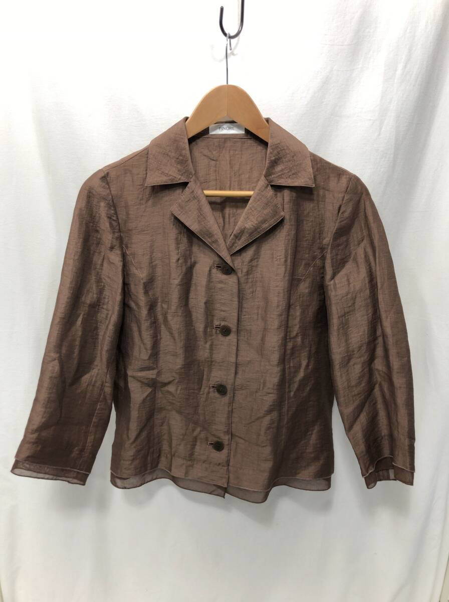 Yahoo!オークション - PINORE シャツ ジャケット レディース 38 ブラウ...