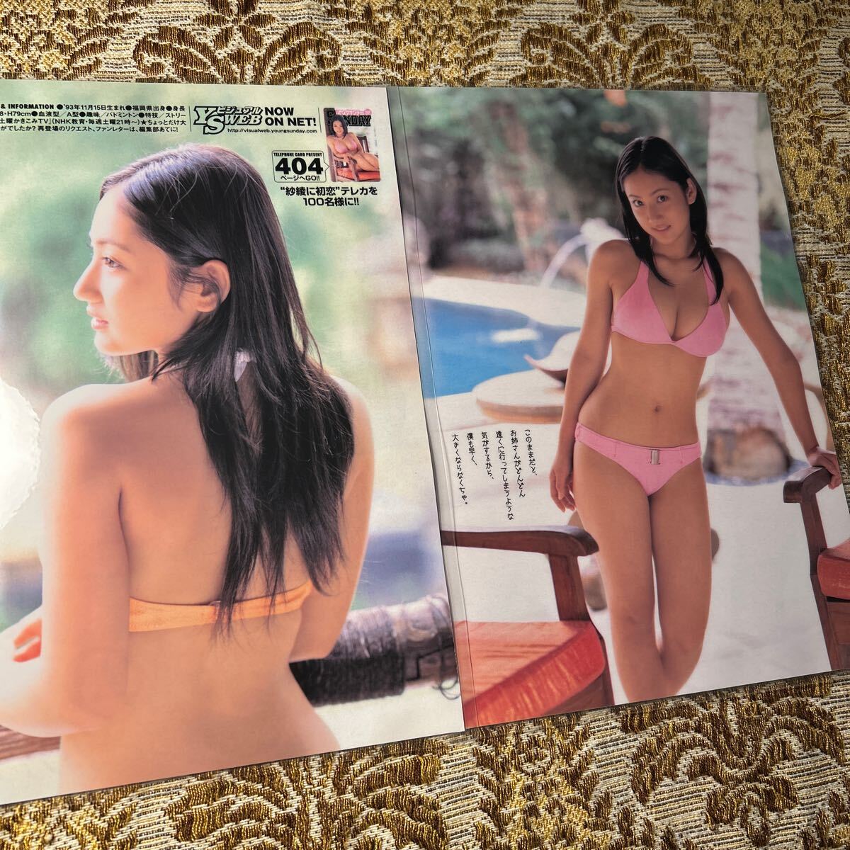 Yahoo!オークション - 《厚手ラミネート加工》 紗綾 13歳 貴重グラビ...