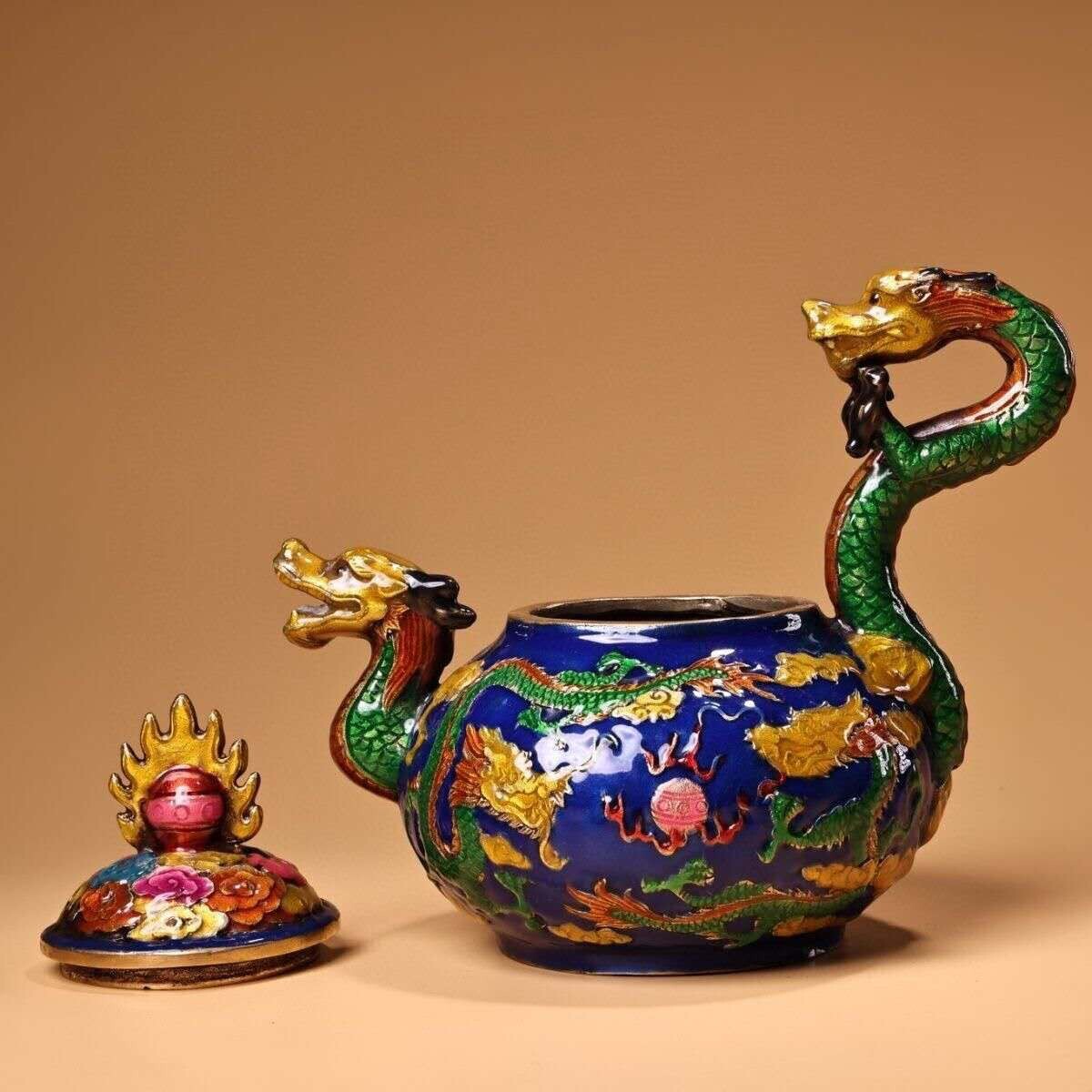 Yahoo!オークション - 057 WPP 収蔵品放出 純銅モザイク景泰青 龍 徳利...