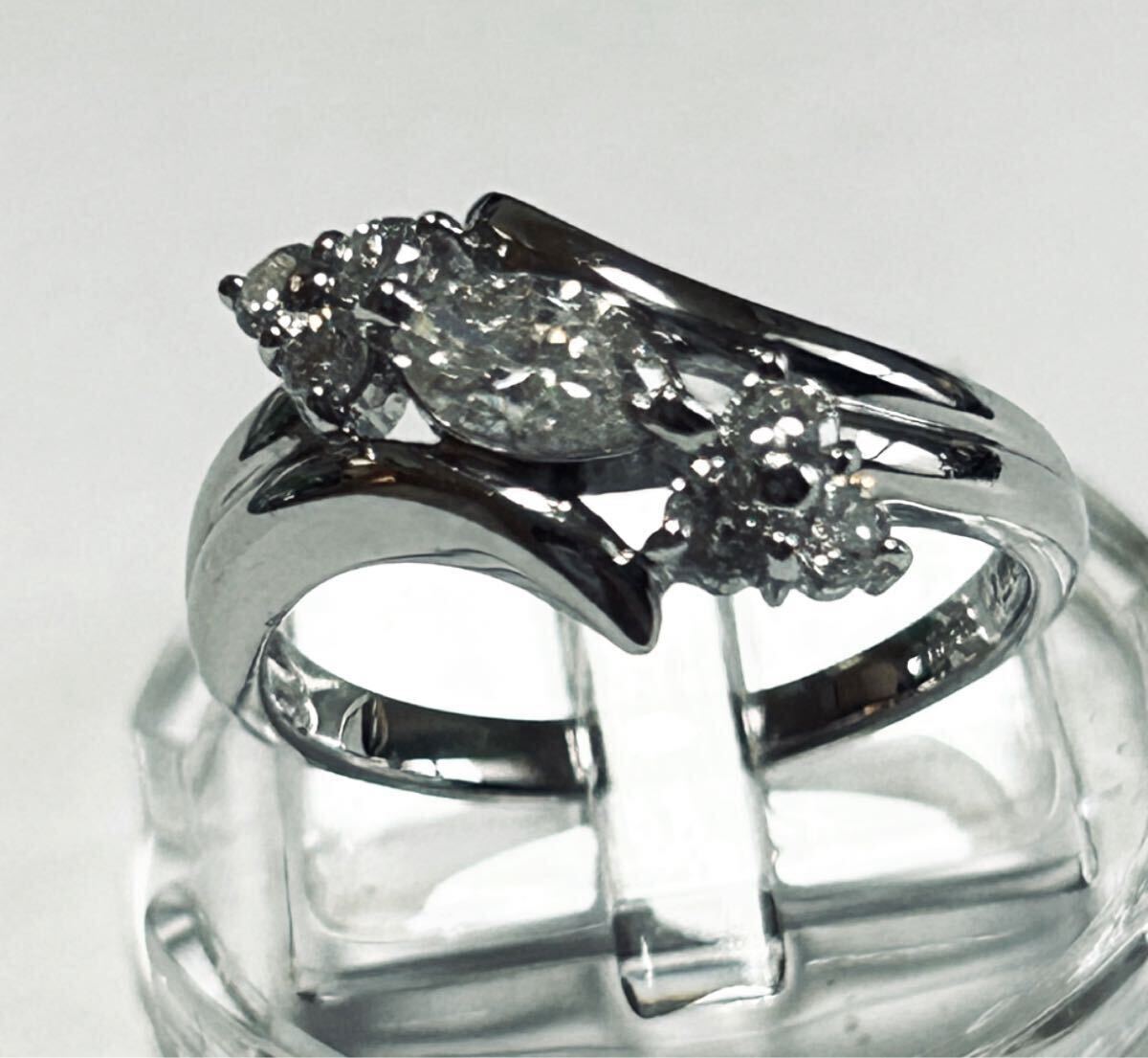 Yahoo!オークション - 豪華 0.71ct マーキスカットダイヤモンドリング