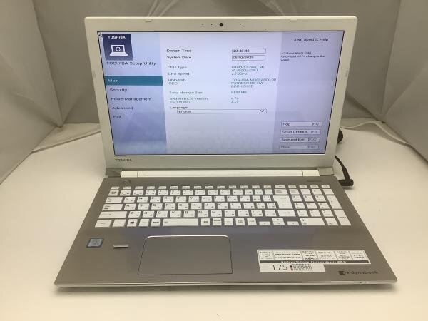 Yahoo!オークション - ジャンク TOSHIBA T75/EG Core i7 7500U 2.7G 8G...