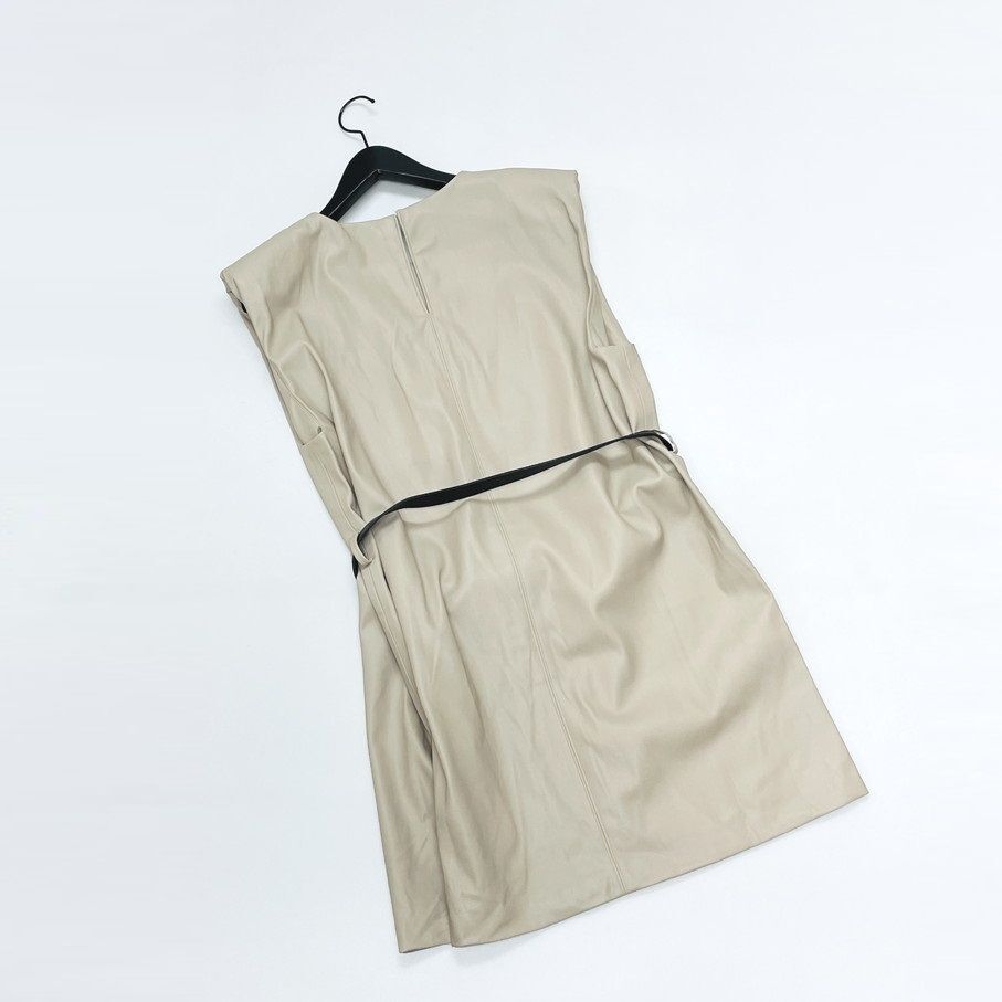 Yahoo!オークション - ZARA /XL/ ベージュ ワンピース ノースリーブド...