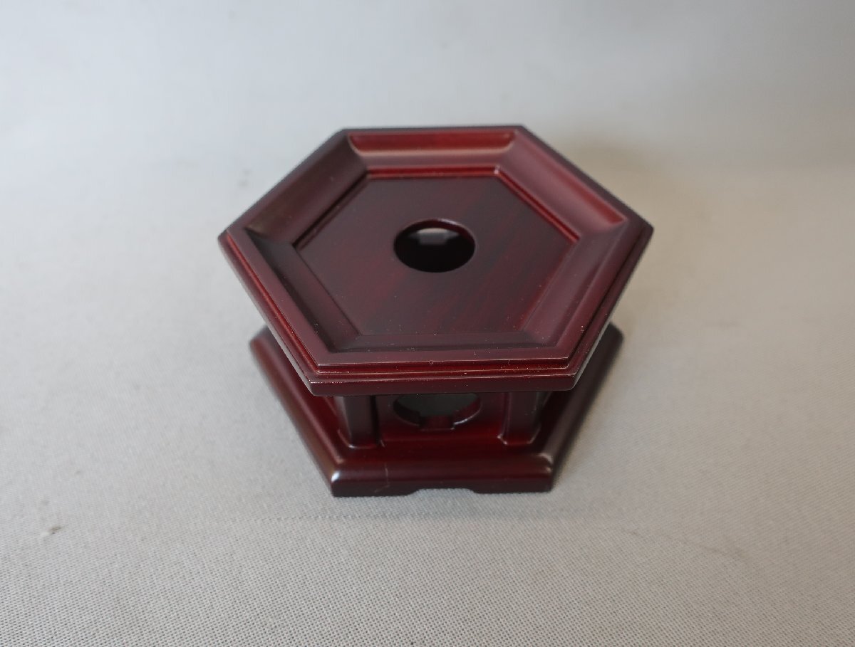 Yahoo!オークション - 【K-2267】エ型六角りん台 3寸 紫檀製 新品未使...