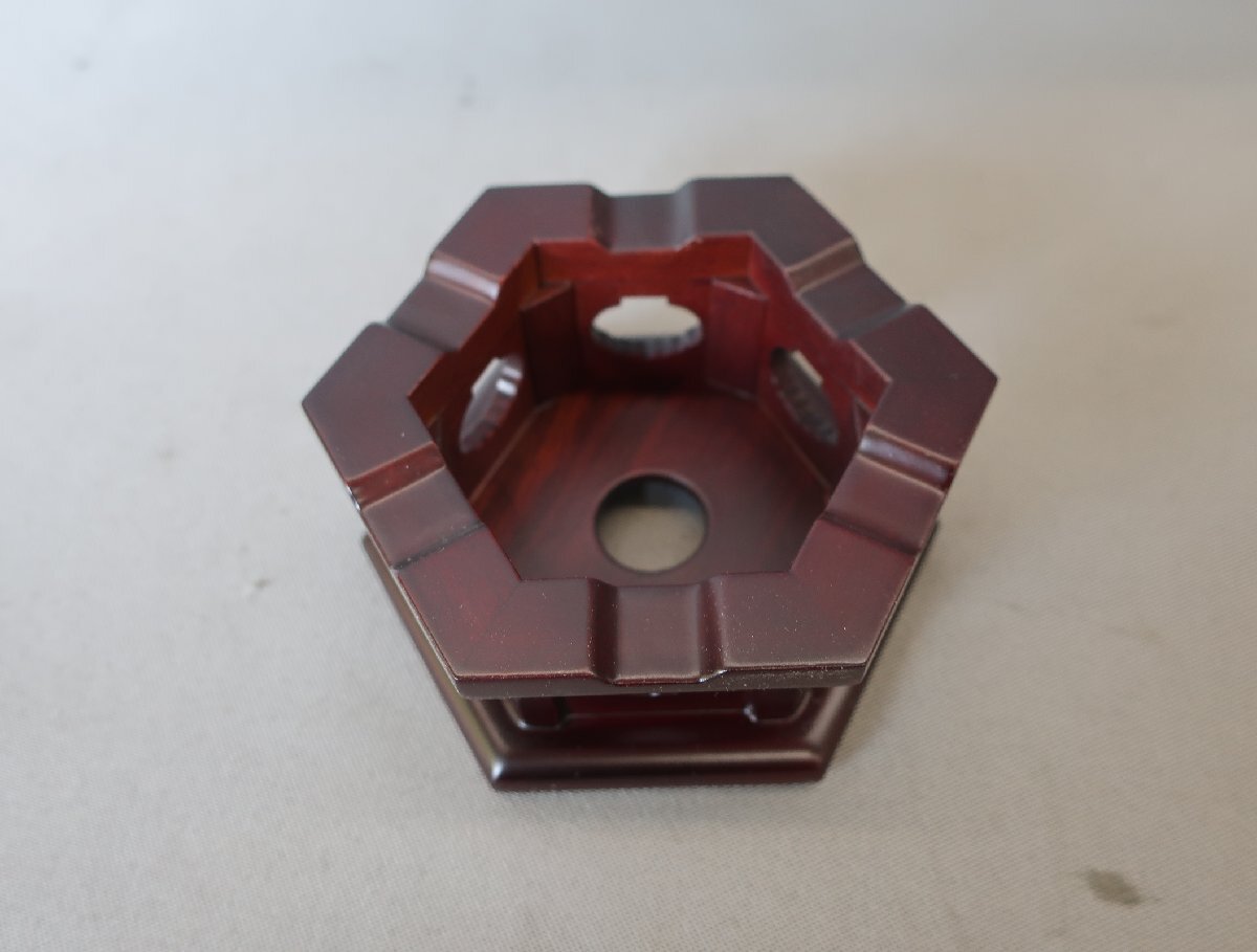 Yahoo!オークション - 【K-2267】エ型六角りん台 3寸 紫檀製 新品未使...