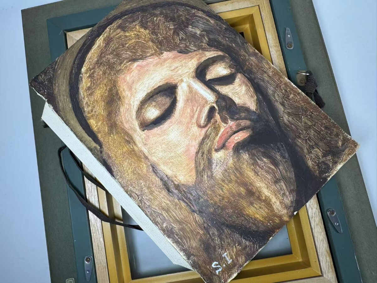 Yahoo!オークション - AS311 西洋美術 油彩画 宗教画 人物像 作家サイ...