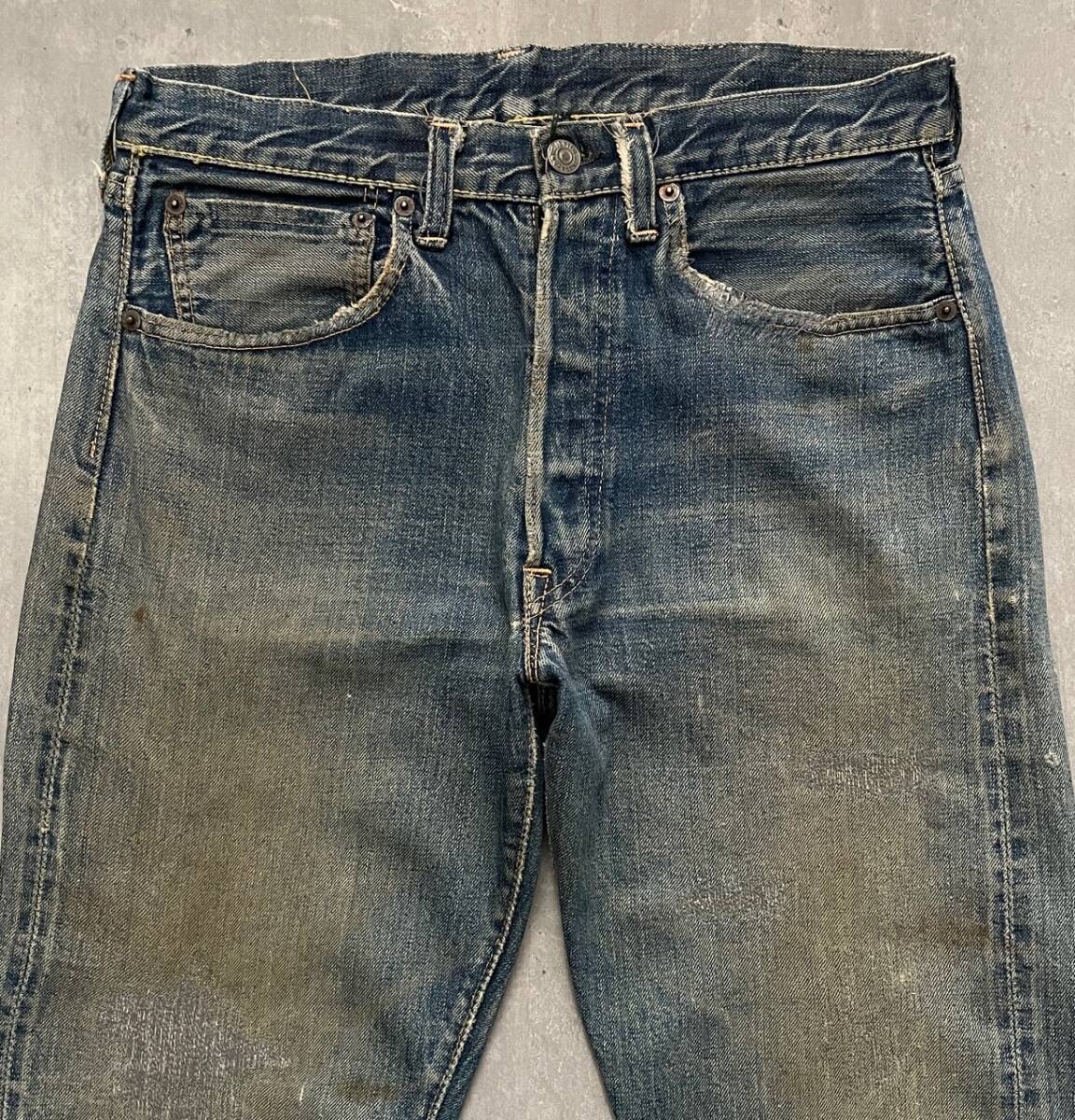 Yahoo!オークション - 60S LEVIS リーバイス501BIGE Vステッチ 刻印L ...