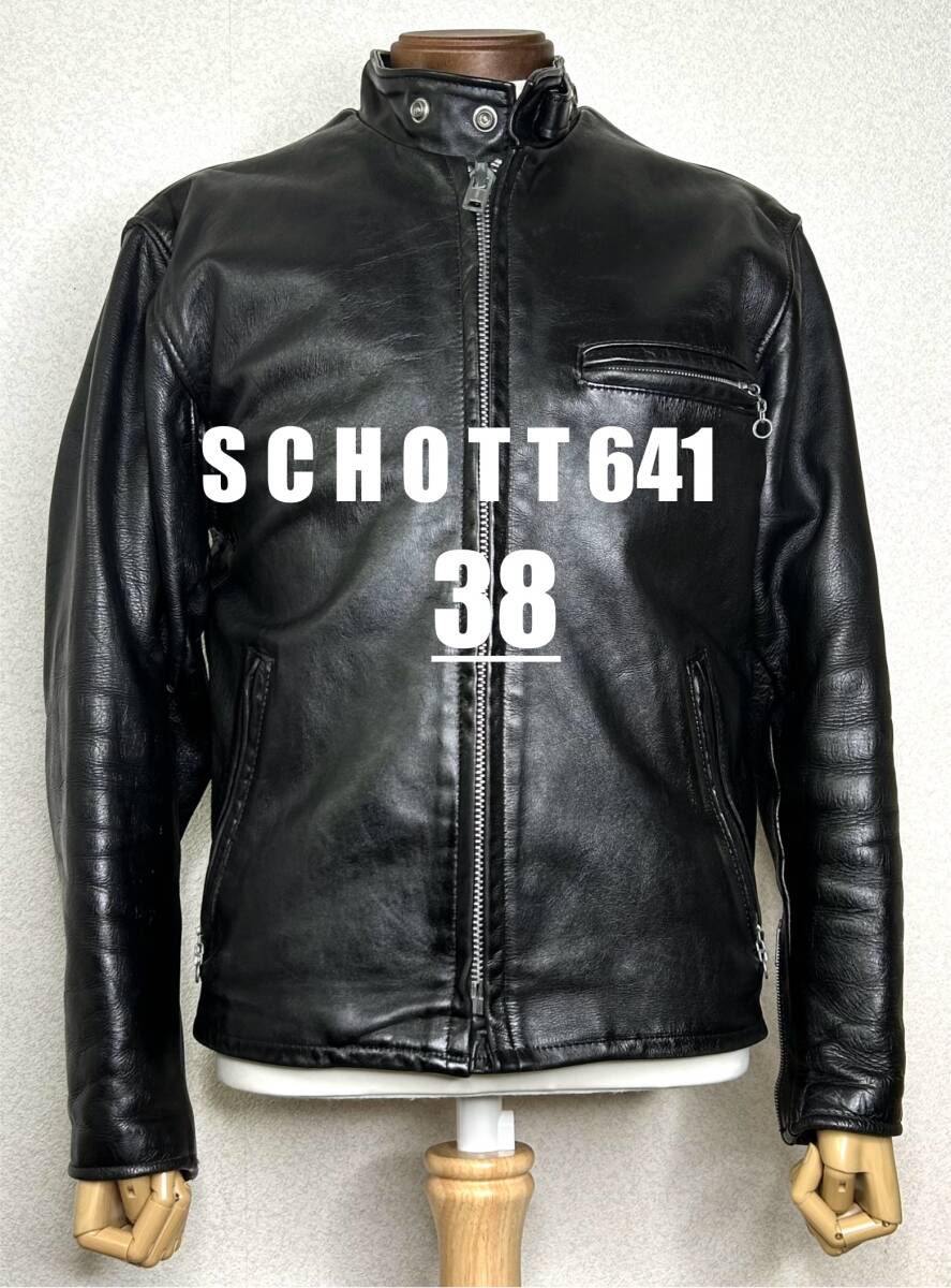 Yahoo!オークション - ⑤schott【38】641ライナー付 米国製シングルラ...