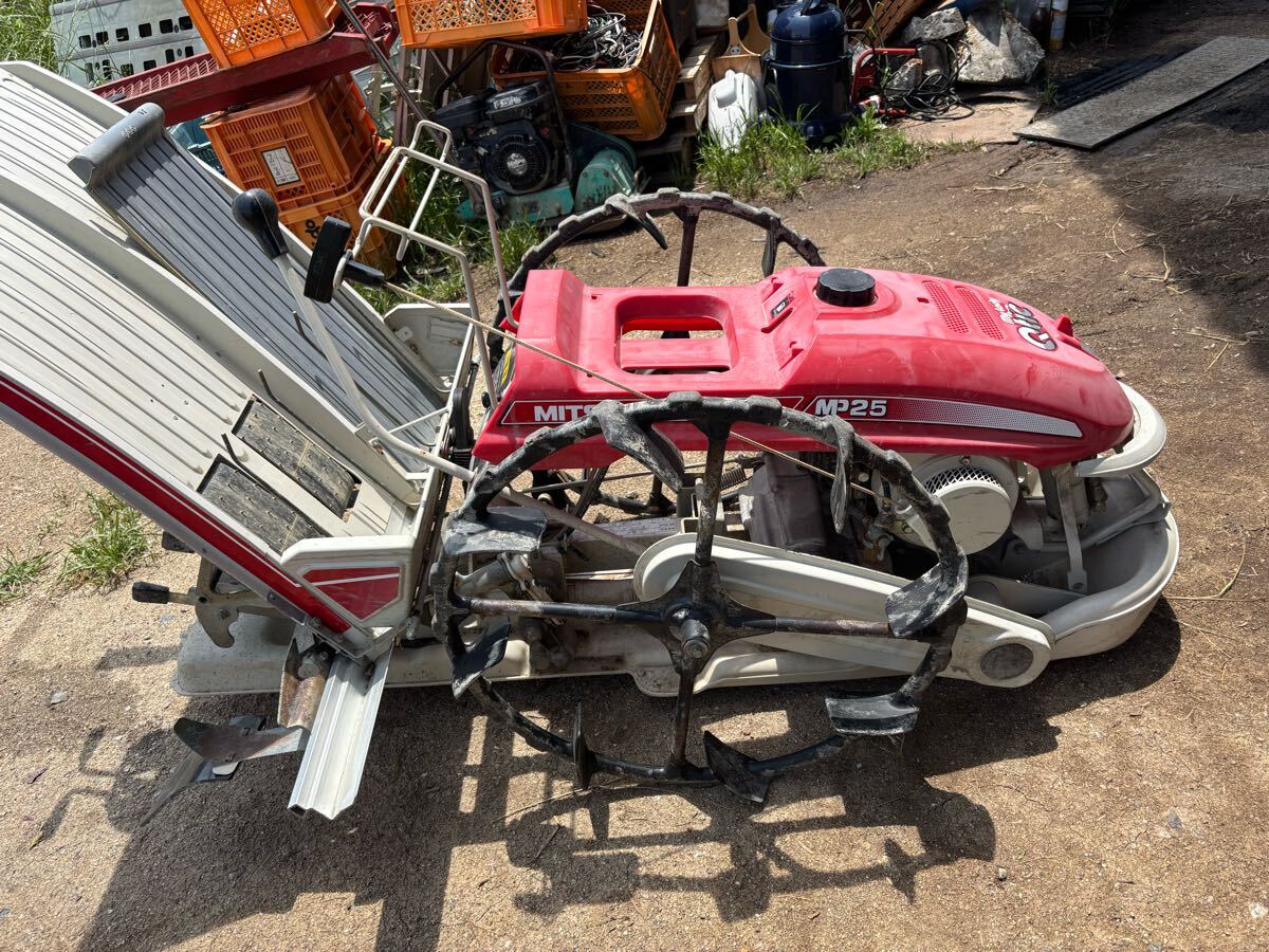 Yahoo!オークション - 奈良発 三菱 歩行型田植え機 MP25 ガソリンエン...